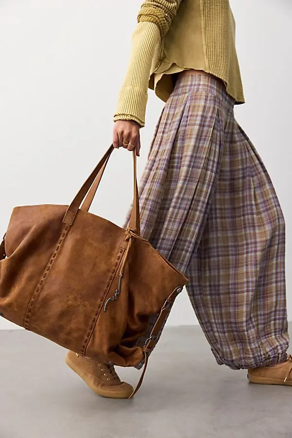Free People We The Free Hollis Leather Tote Bag - Cognac