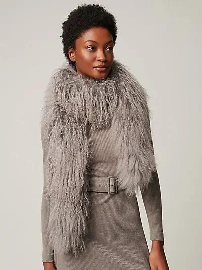 Overland Tibetan Lamb Scarf - Grey