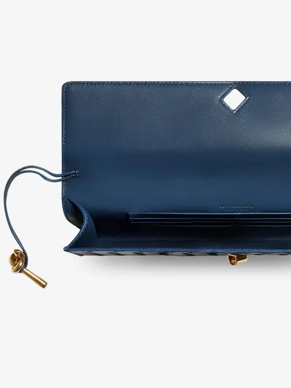 Bottega Veneta Andiamo Leather Clutch With Intrecciato Pattern - Multicolor