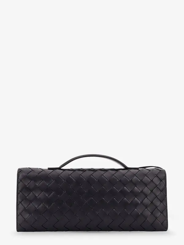 Bottega Veneta Andiamo Leather Clutch With Intrecciato Pattern - Multicolor