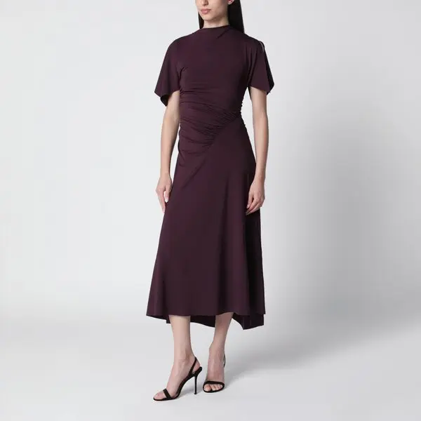 Victoria Beckham Draped Midi Dress - Red