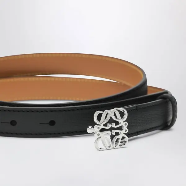 Loewe Palladium Grained Leather Anagram Belt