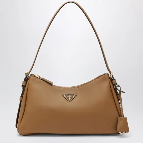 Prada Medium Leather Shoulder Bag - Brown