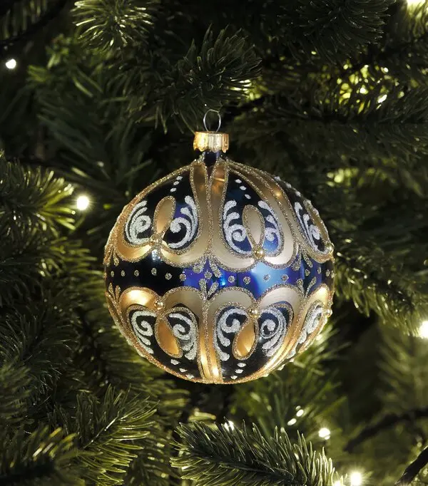 Harrods Glitter Swirl Bauble