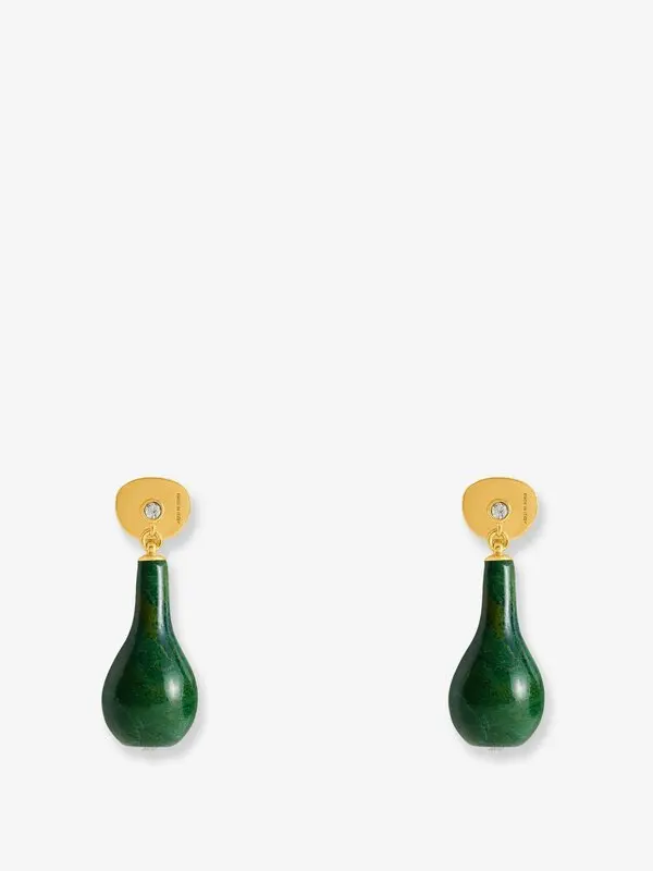 TOTEME Jade Drops Brass Earrings - Multicolor