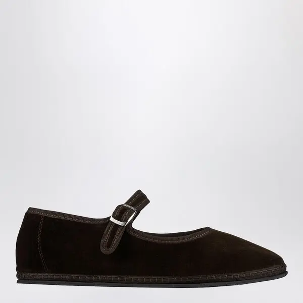 VIBI VENEZIA Velvet Friulane With Buckle Detail - Brown