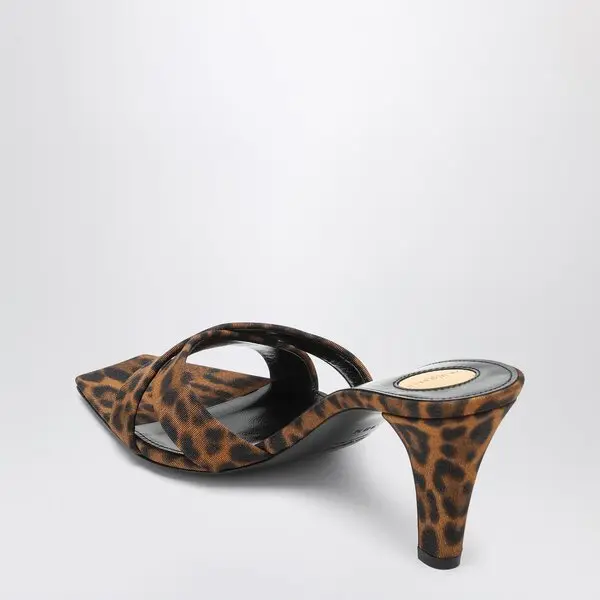 Saint Laurent Jill" Leopard Print Gros-grain Mule - Brown