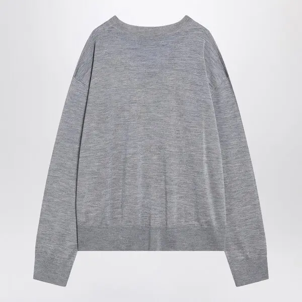 AMI Paris Wool And Silk Sweater - Gray