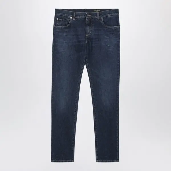 Dolce & Gabbana Cotton Denim Skinny Jeans - Blue
