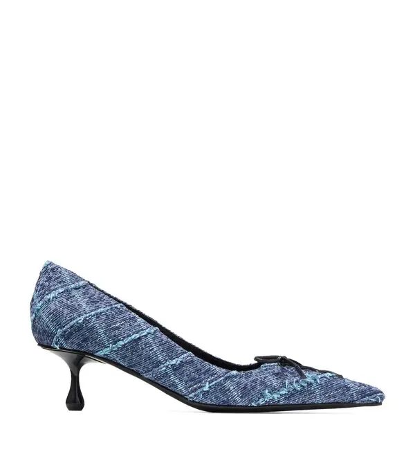 JIMMY CHOO Scarlett 50 Denim Tweed Pumps - Blue