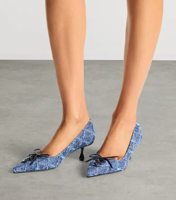 JIMMY CHOO Scarlett 50 Denim Tweed Pumps