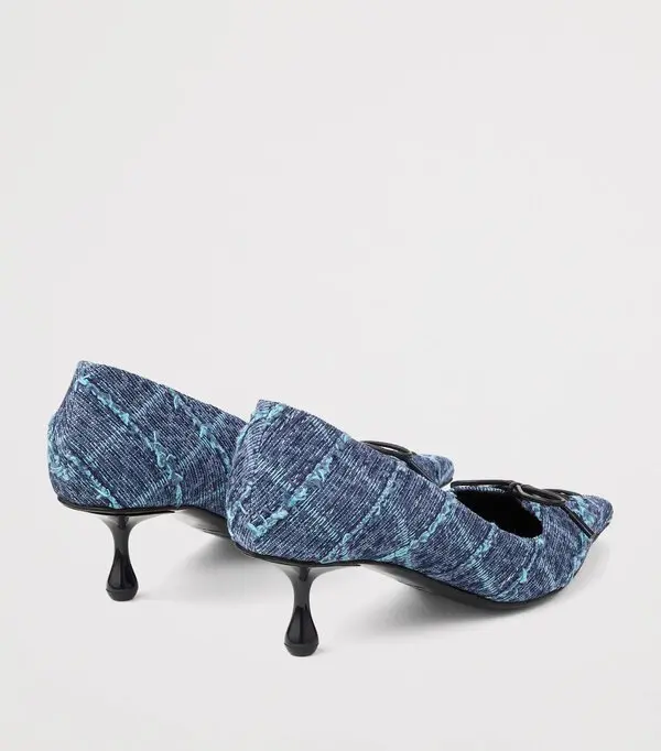 JIMMY CHOO Scarlett 50 Denim Tweed Pumps