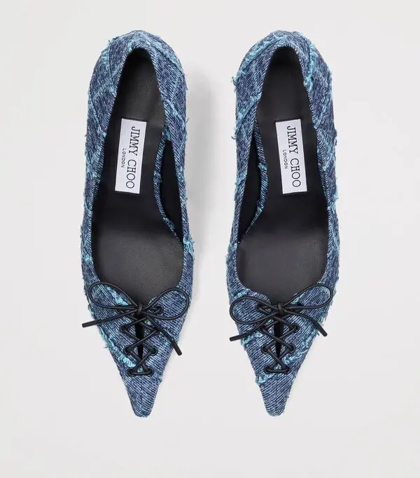 JIMMY CHOO Scarlett 50 Denim Tweed Pumps