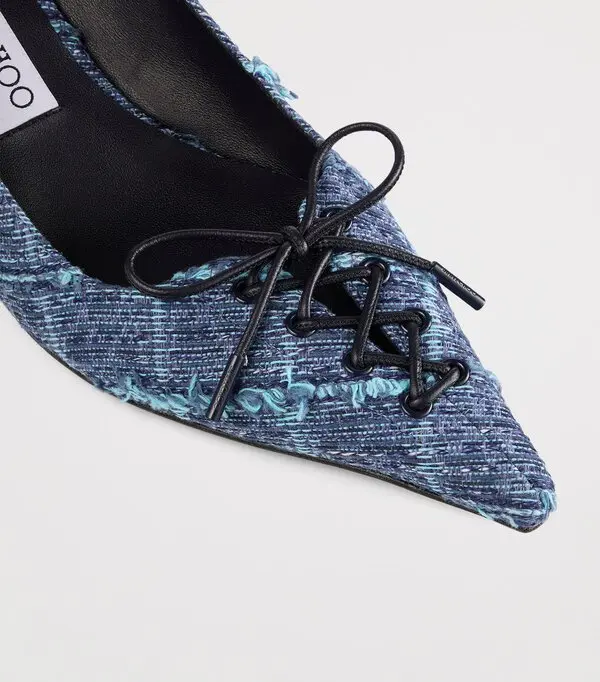 JIMMY CHOO Scarlett 50 Denim Tweed Pumps
