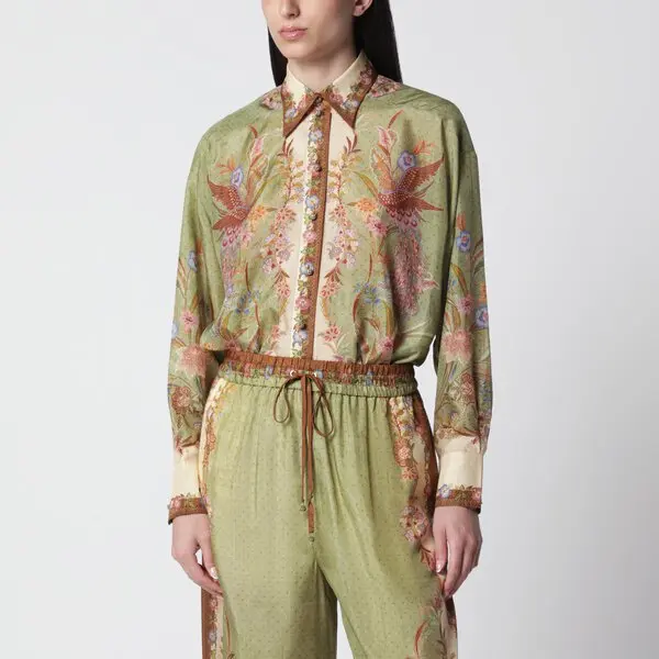 Zimmermann Indra Floral Print Silk Shirt - Multicolor