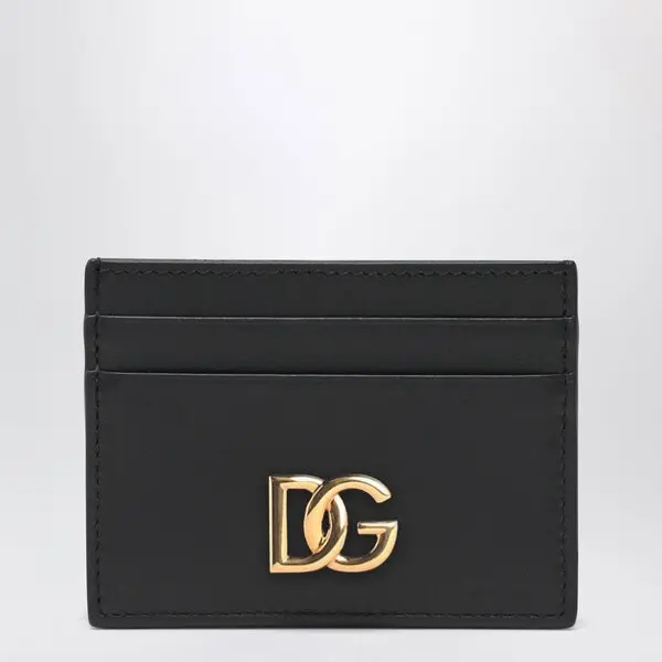 Dolce & Gabbana Leather Card Holder With Dg Logo - Black