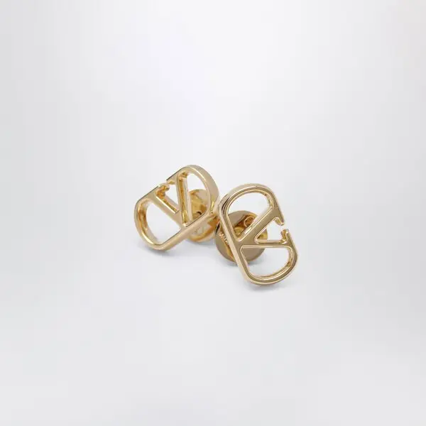 Valentino Garavani Vlogo Signature Earrings In Gold-tone Metal - Silver