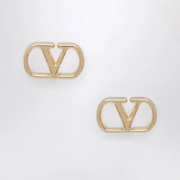 Valentino Garavani Vlogo Signature Earrings In Gold-tone Metal - Silver