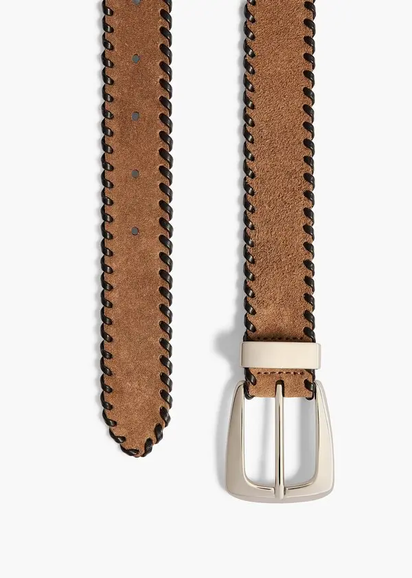 Khaite Benny Belt With Whipstitch And Silver Hardware