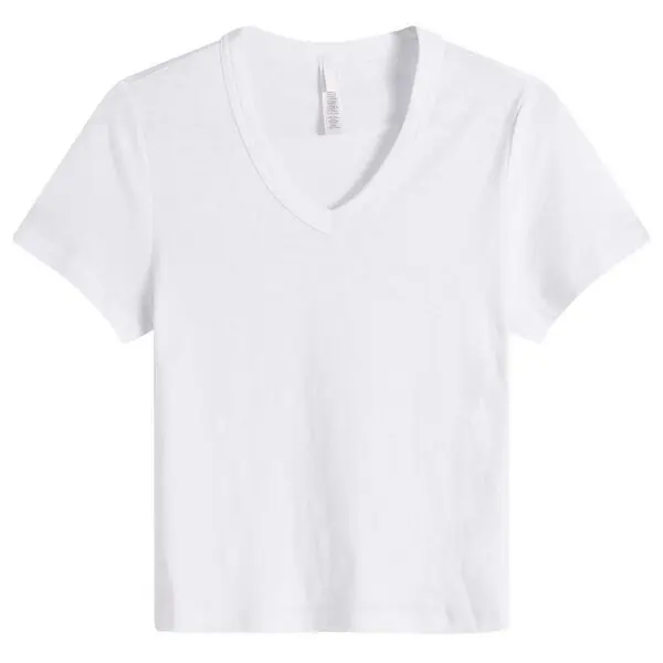 SKIMS Worn In Jersey Baby V Neck T-shirt - Snow