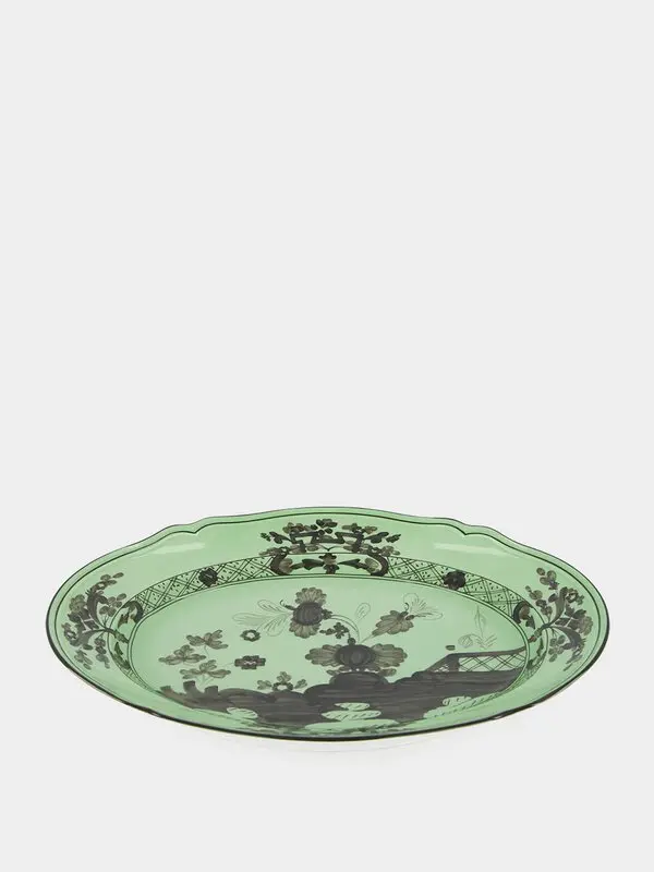 GINORI 1735 Oriente Italiano Bario Oval Platter - Green