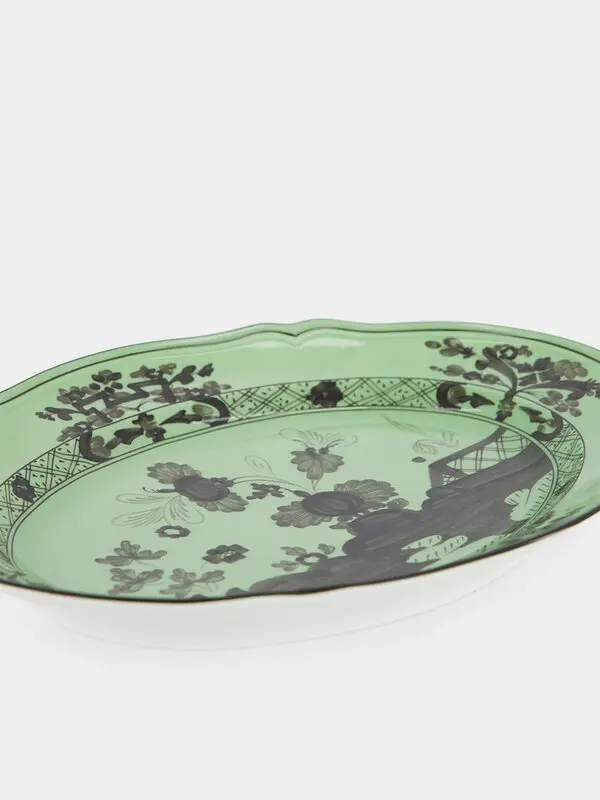 GINORI 1735 Oriente Italiano Bario Oval Platter - Green