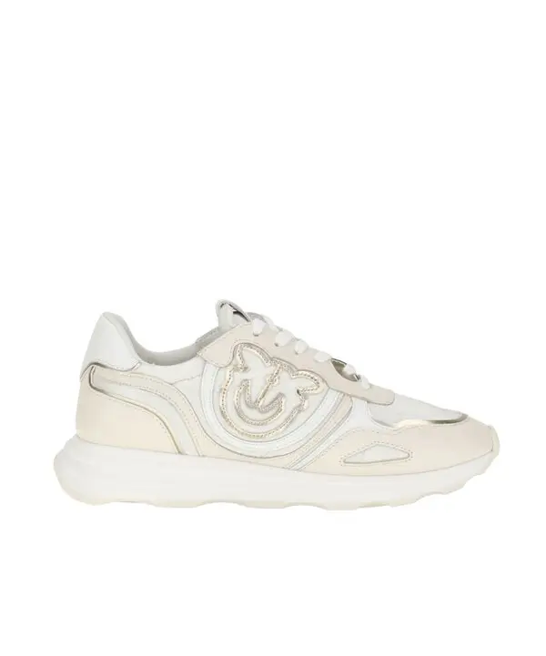 Pinko Zoe Logo-detail Leather Sneakers - White
