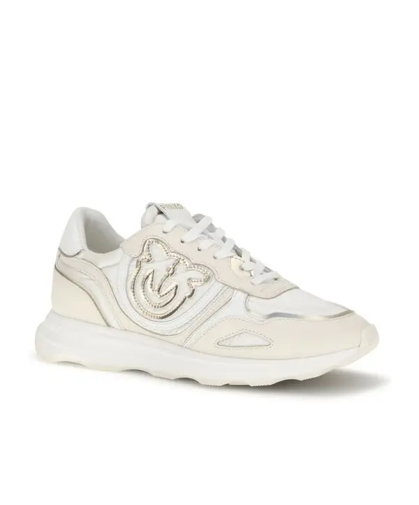 Pinko Round Toe Lace-up Sneakers - White