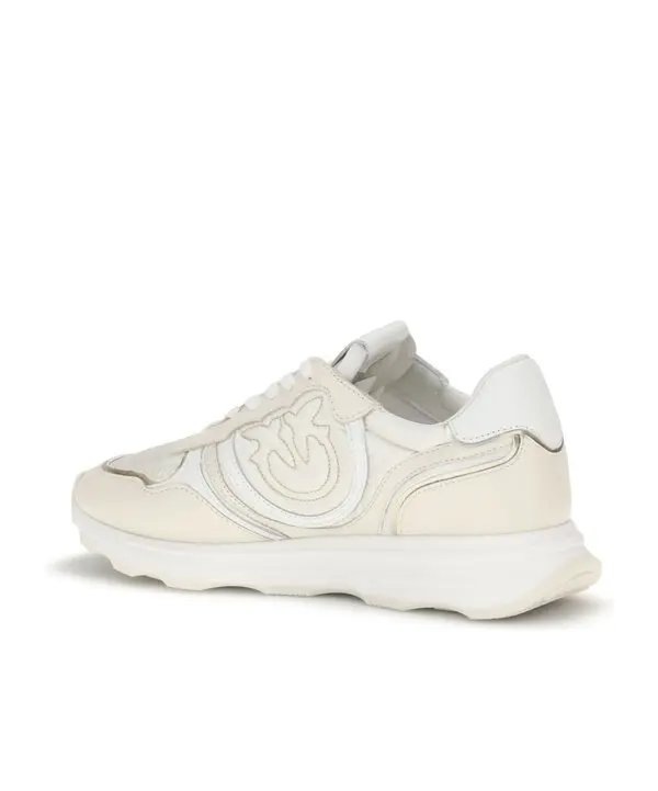 Pinko Round Toe Lace-up Sneakers - White