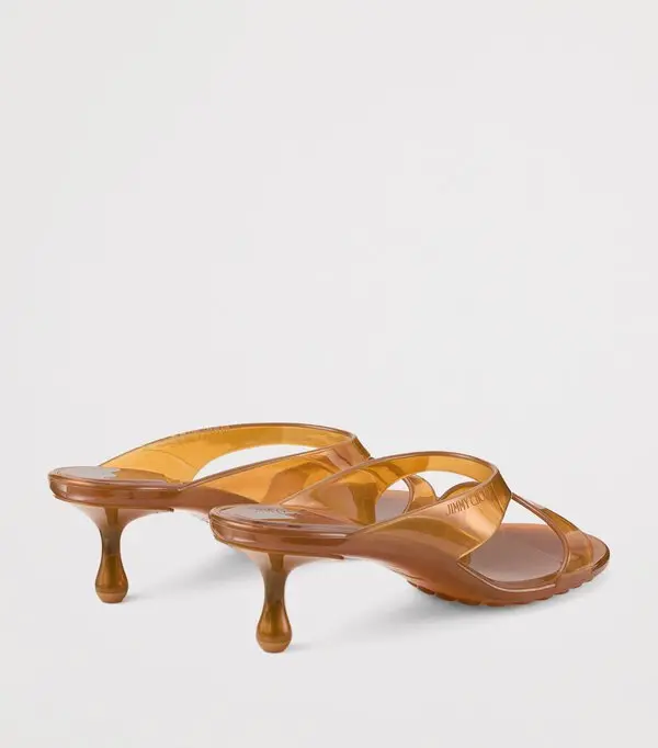 JIMMY CHOO Jelly Drop 50 Glitter Heeled Mules - Yellow