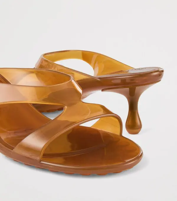 JIMMY CHOO Jelly Drop 50 Glitter Heeled Mules - Yellow