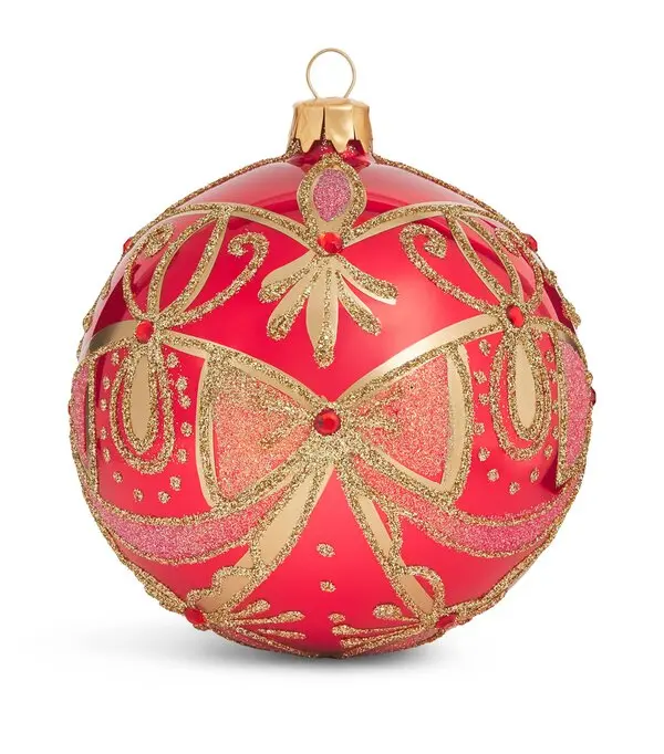 Harrods Metallic Bow Bauble - Red