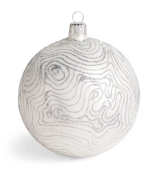Harrods Glitter Spider Web Bauble - White