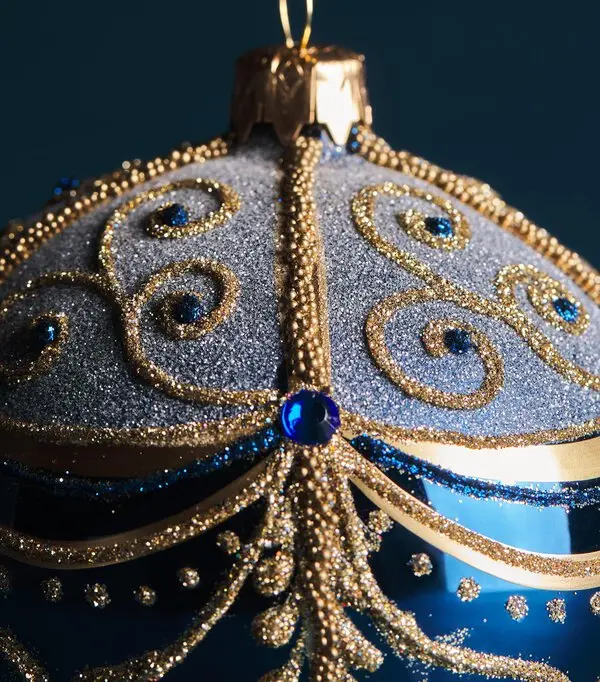 Harrods Glitter Patterned Bauble