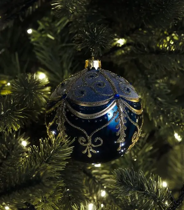Harrods Glitter Patterned Bauble