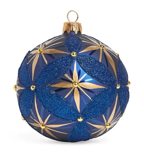Harrods Glitter Star Bauble - Navy