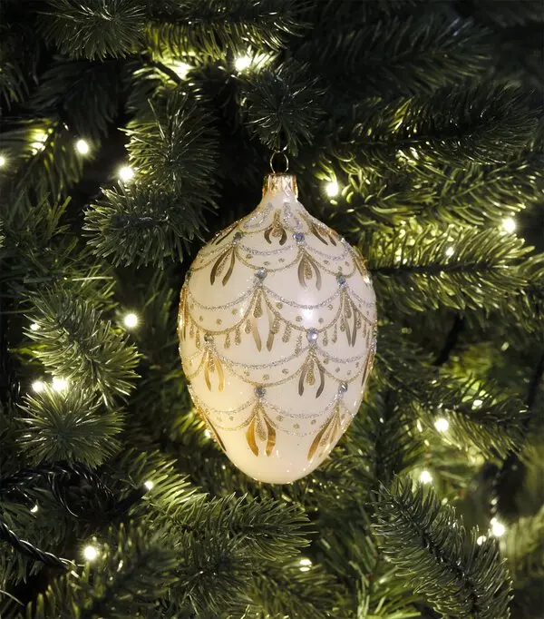 Harrods Glitter Mistletoe Egg Bauble