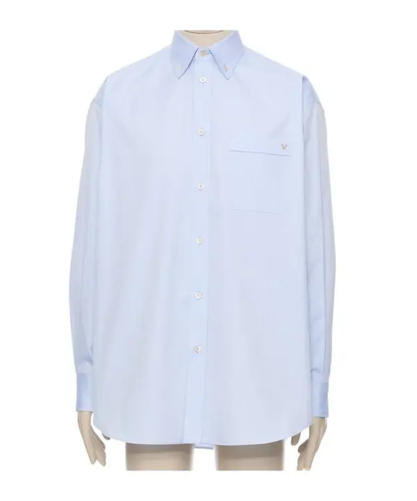 Valentino Garavani Collared Long-sleeved Shirt - Blue