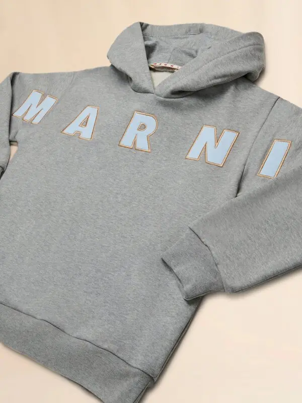 Marni Cotton Hoodie With Embroidered Patches