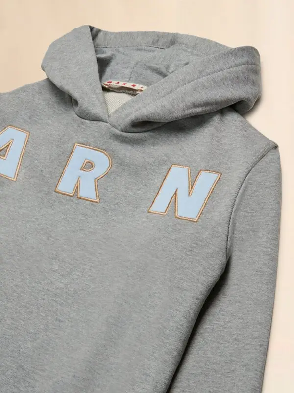 Marni Cotton Hoodie With Embroidered Patches