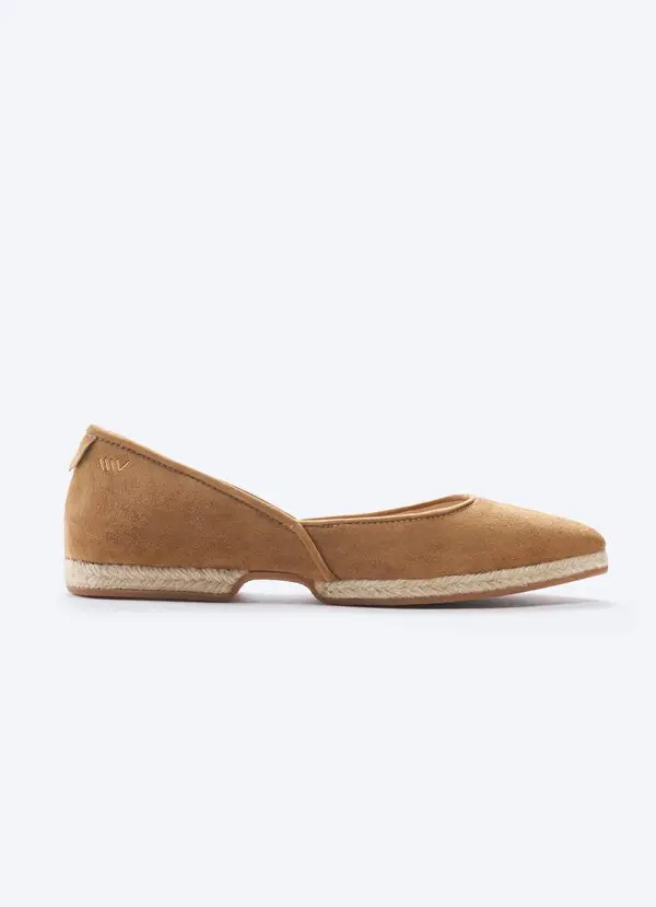VISCATA Garvet Suede Espadrille Flats - Camel