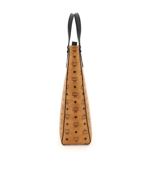 Mcm Klassik Allover Logo Printed Tote Bag