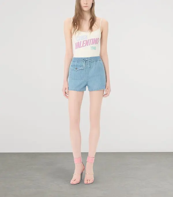 Valentino Garavani Drawstring Denim Shorts