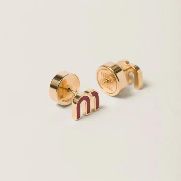 Miu Miu Logo Detailed Earrings