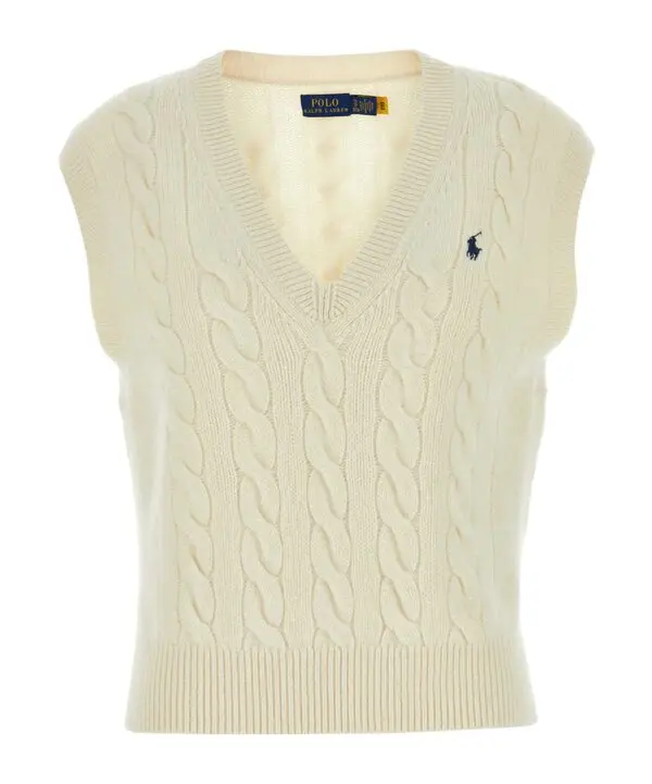 Polo Ralph Lauren V-neck Cable Knit Vest - No
