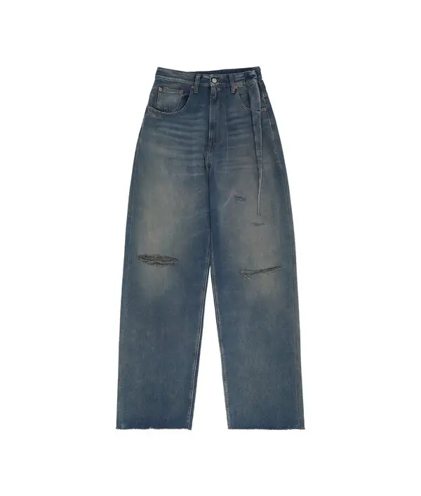 MAISON MARGIELA Aged Denim Jeans - Gray-blue