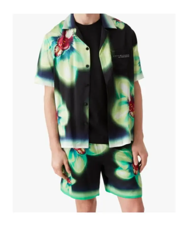 Casablanca Orchid Glitch Printed Shirt