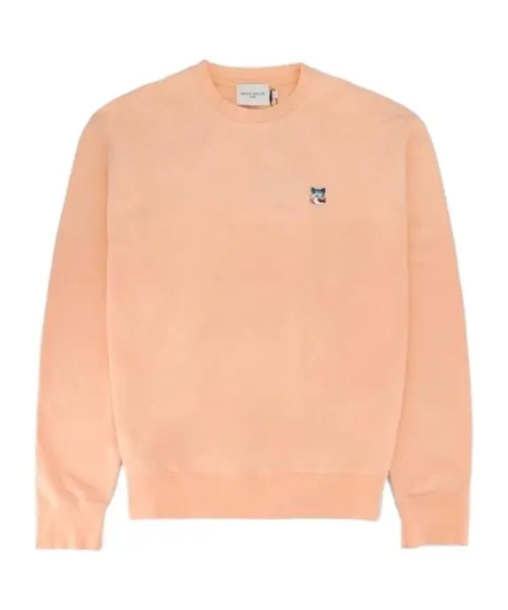 Maison Kitsuné Fox Head-embroidered Cotton Sweatshirt - Pink