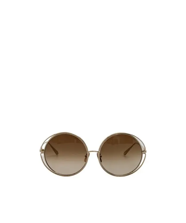 Linda Farrow Selene Round Sunglasses In Gradient Mocha - Brown