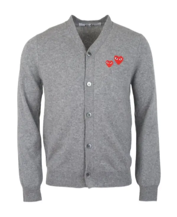 Play Comme Des Garcon Button Wool Cardigan